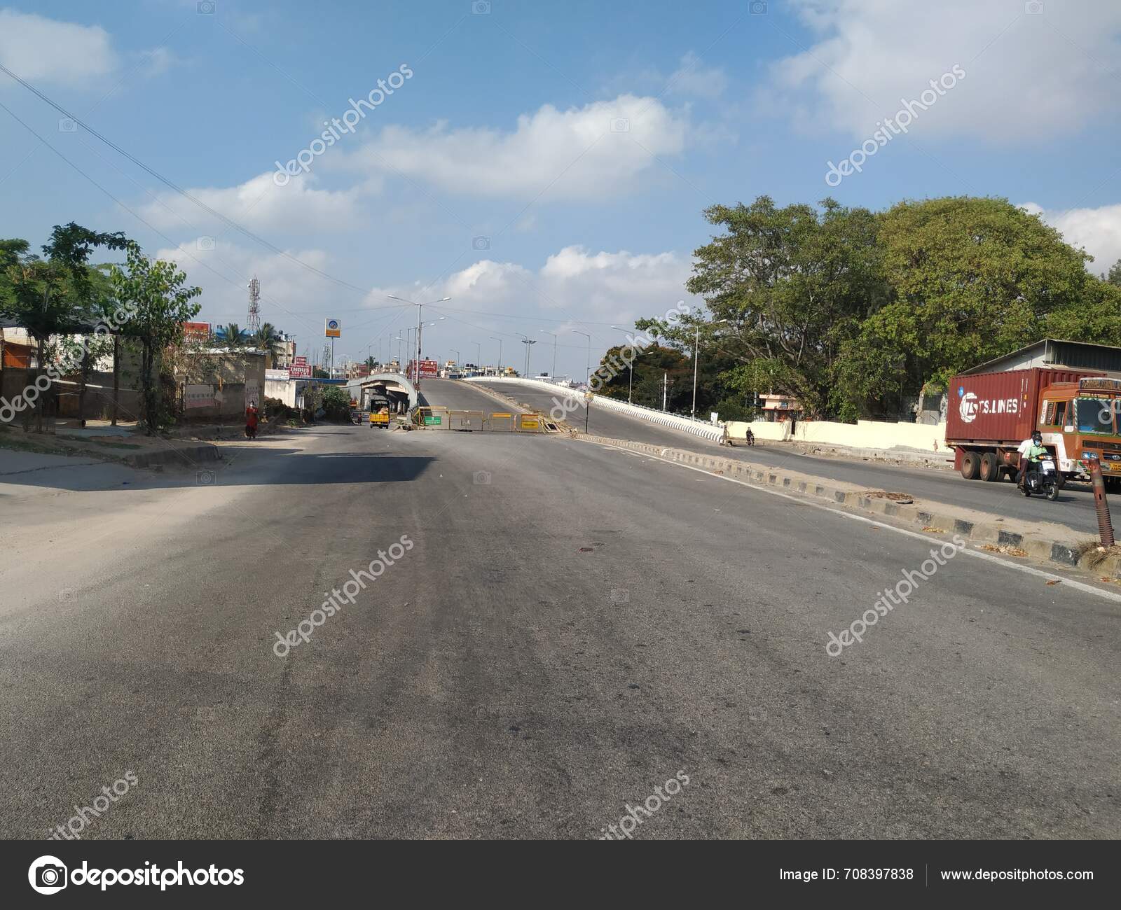 Bangalore Karnataka India Apr 2020 Closeup Beautiful Asphalt Road View ...