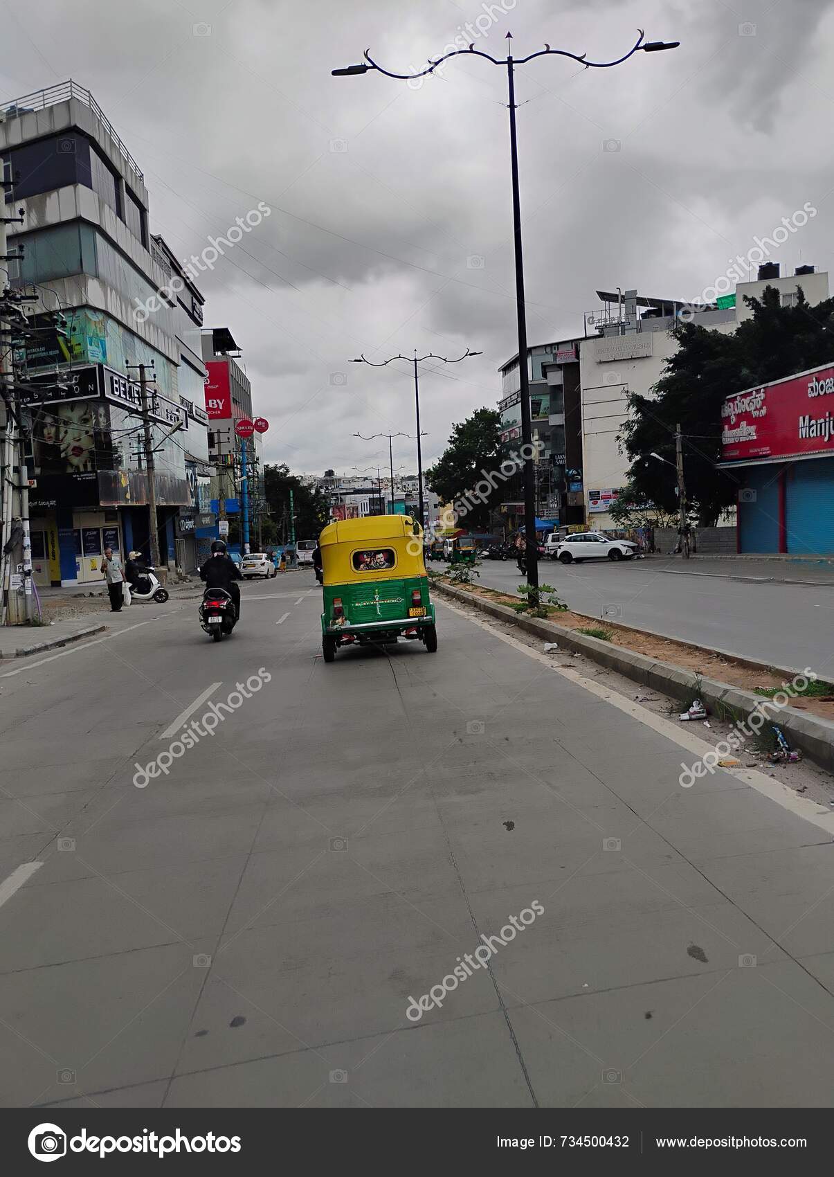 Bangalore Karnataka India July 2024 Closeup Auto Rickshaw Back View ...