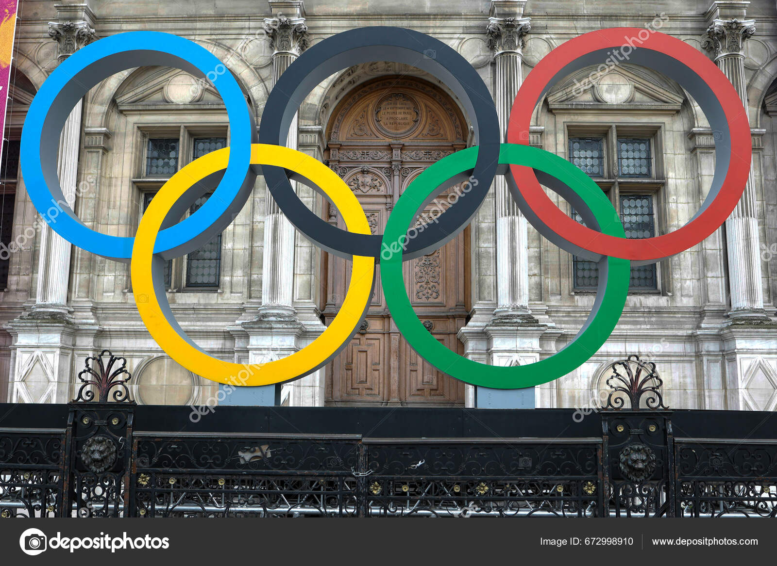Olympia Ringe Logo Illustration Installiert Warten Auf Paris 2024 ...
