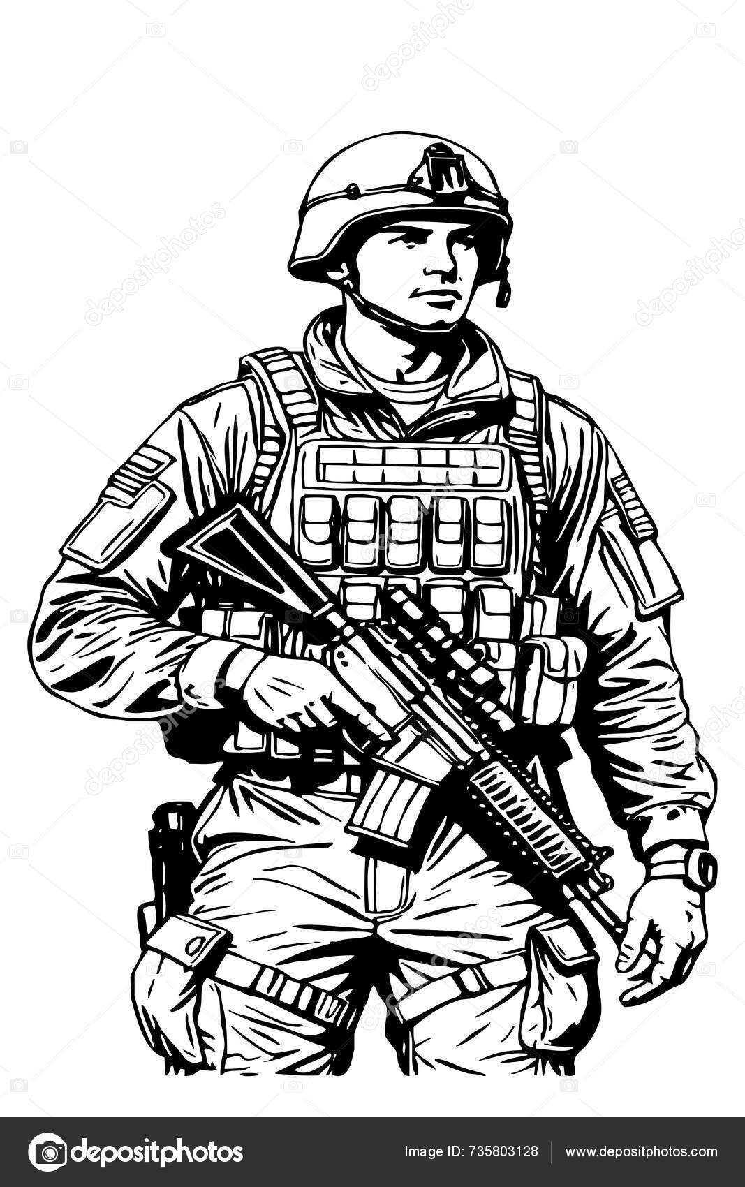 Dibujo De Soldado De Pared Soldado Rebelde Durante El Día, Artista De