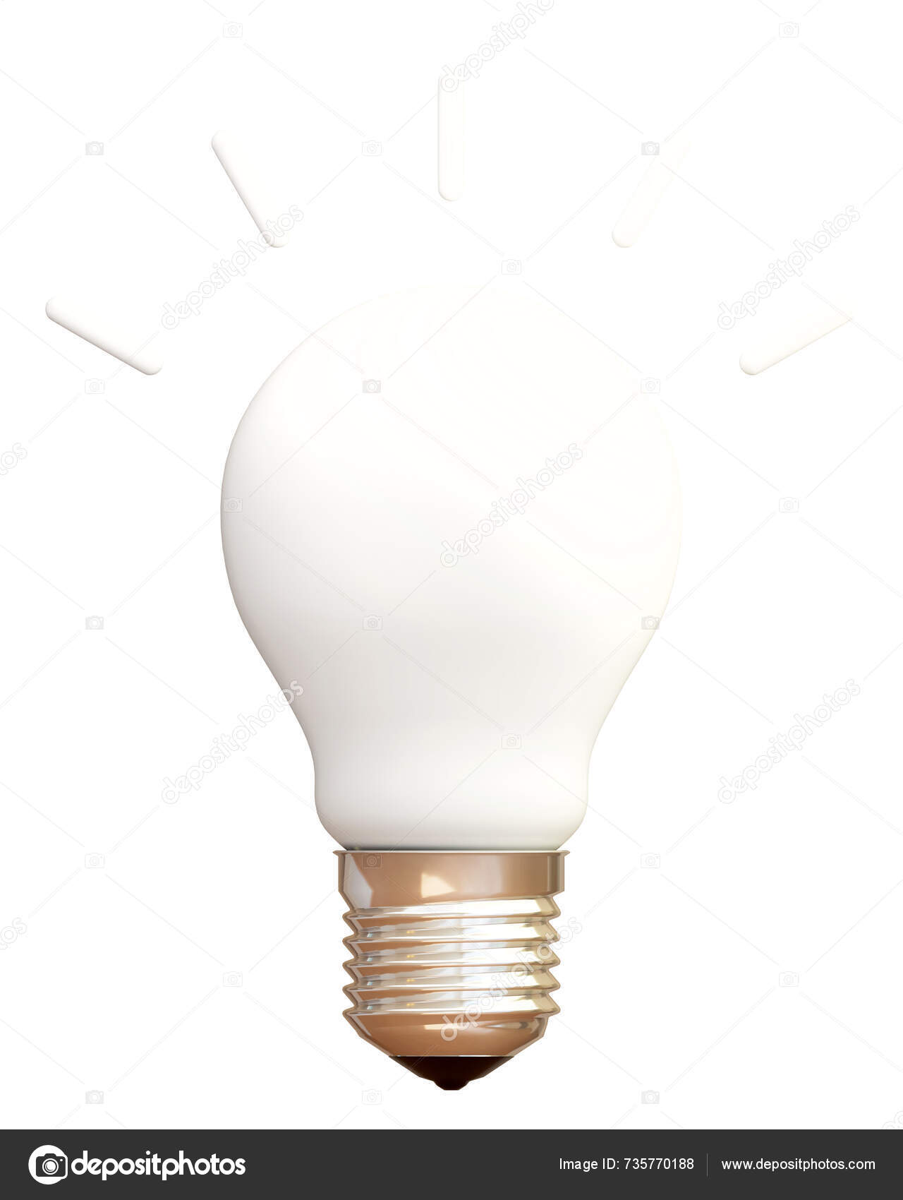 Idea Innovation White Light Bulb Isolated White Background Clipping ...