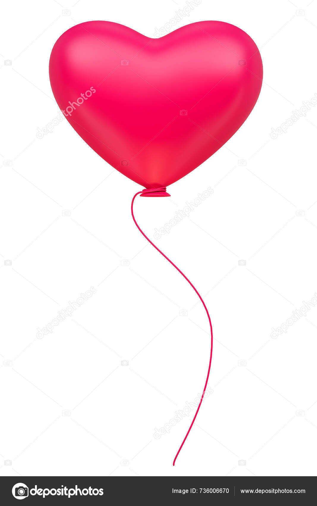 Pink Balloon Heart Shaped Design Element Decoration Isolated White ...
