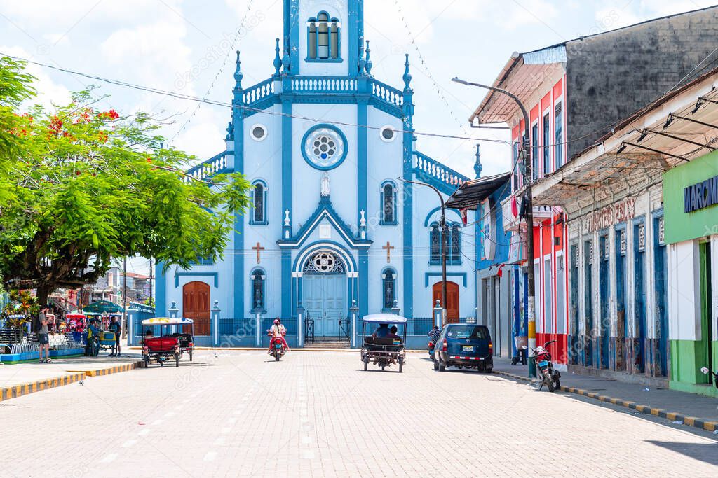 yurimaguas, peru. 17th september, 2022: street view of yurimaguas city ...