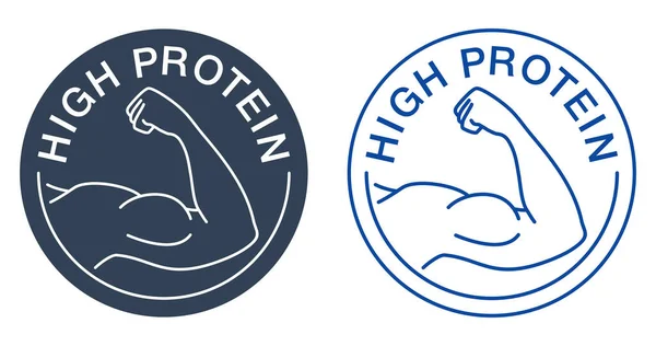 High Protein sticker for energy nutrition that useful for muscles. Flat ...