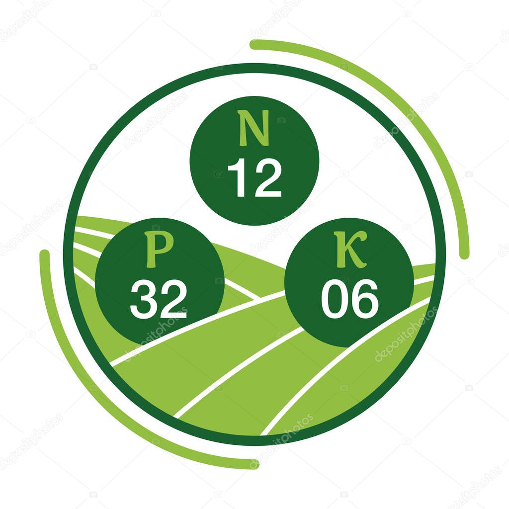 La concentración de nitrógeno, fosporoso y potasio - pegatina con N, P ...