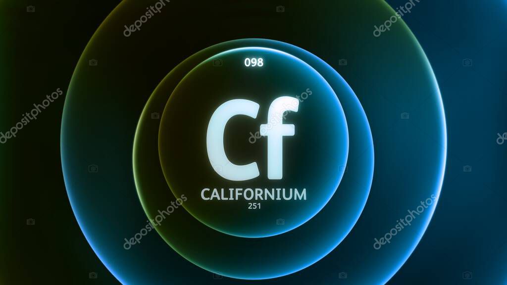 Californium as Element 98 of the Periodic Table. Ilustración conceptual ...