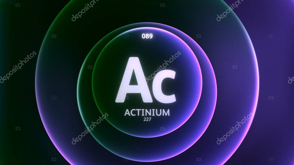 Actinium as Element 89 of the Periodic Table. Ilustración conceptual ...