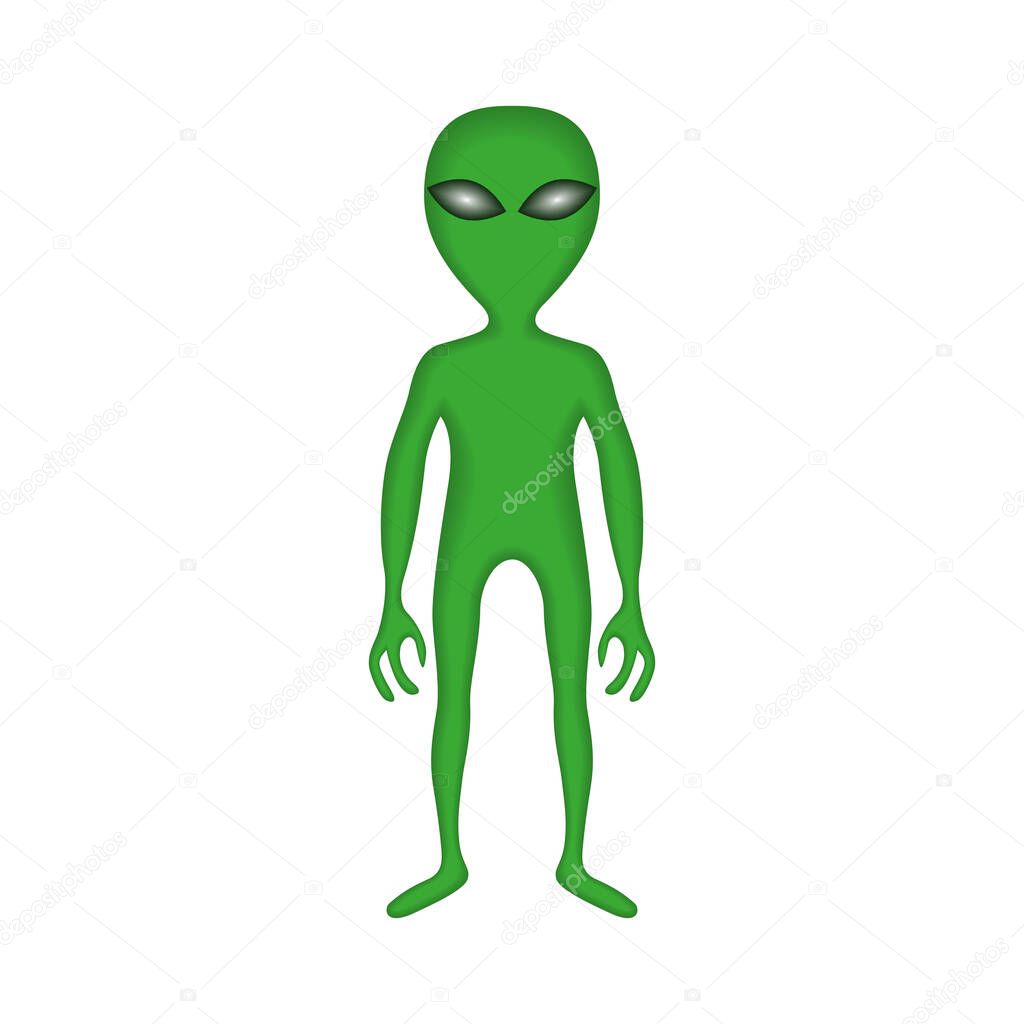 El alienígena verde está a toda su altura. Un extraterrestre de otro ...