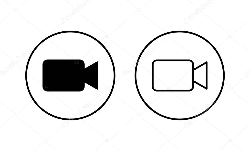 Conjunto de iconos de vídeo. signo y símbolo de la cámara de vídeo ...