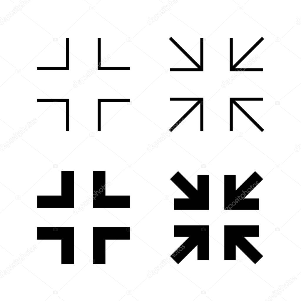 Vector de icono de pantalla completa. Expanda a signo y símbolo de ...