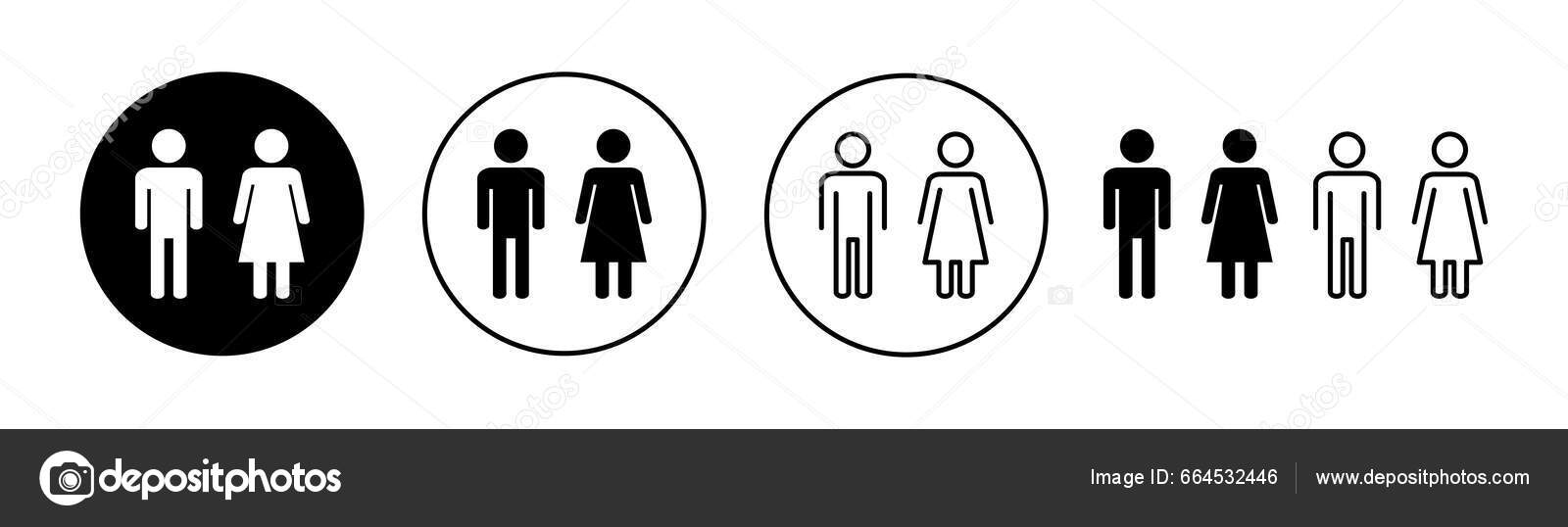 Man Woman Icon Set Web Mobile App Male Female Sign Stock Vector By ©ariesticon 664532446