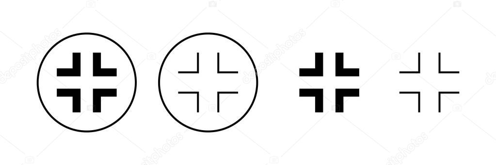 Vector de icono de pantalla completa. Expanda a signo y símbolo de ...