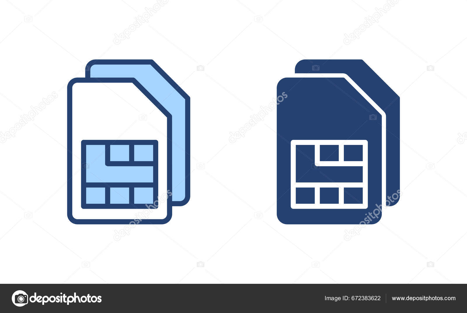 Sim Card Icon Vector Dual Sim Card Sign Symbol Stock Vector by ...