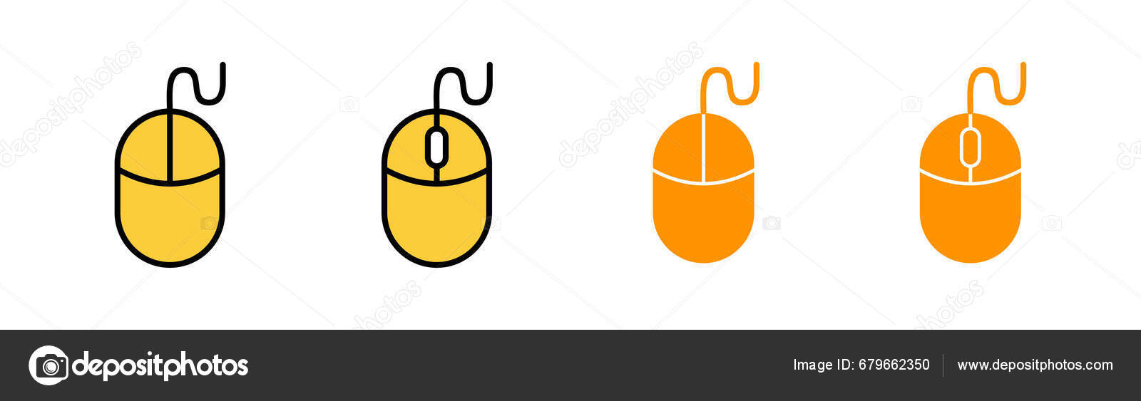 Mouse Icon Set Web Mobile App Click Sign Symbol Pointer Stock Vector by ...