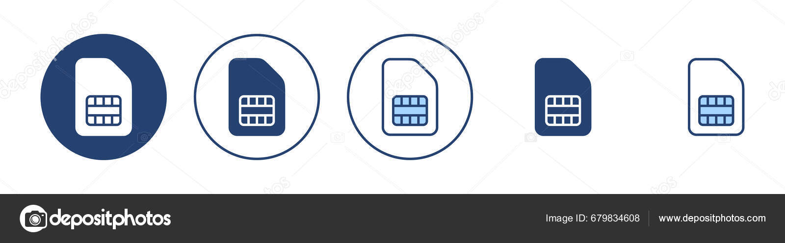 Sim Card Icon Vector Dual Sim Card Sign Symbol Stock Vector by ...