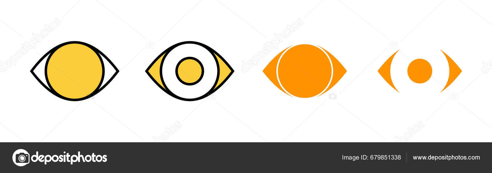 Eye Icon Set Web Mobile App Eye Sign Symbol Look Stock Vector by ...