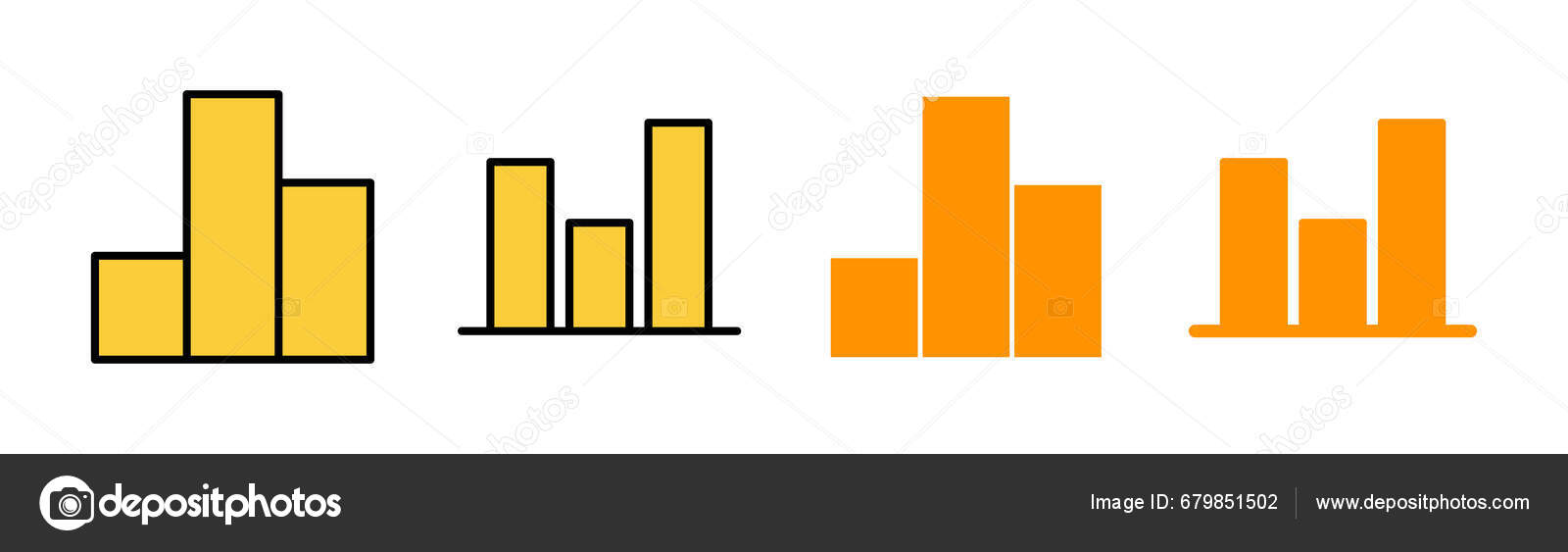 Growing Graph Icon Set Web Mobile App Chart Sign Symbol Stock Vector by ...