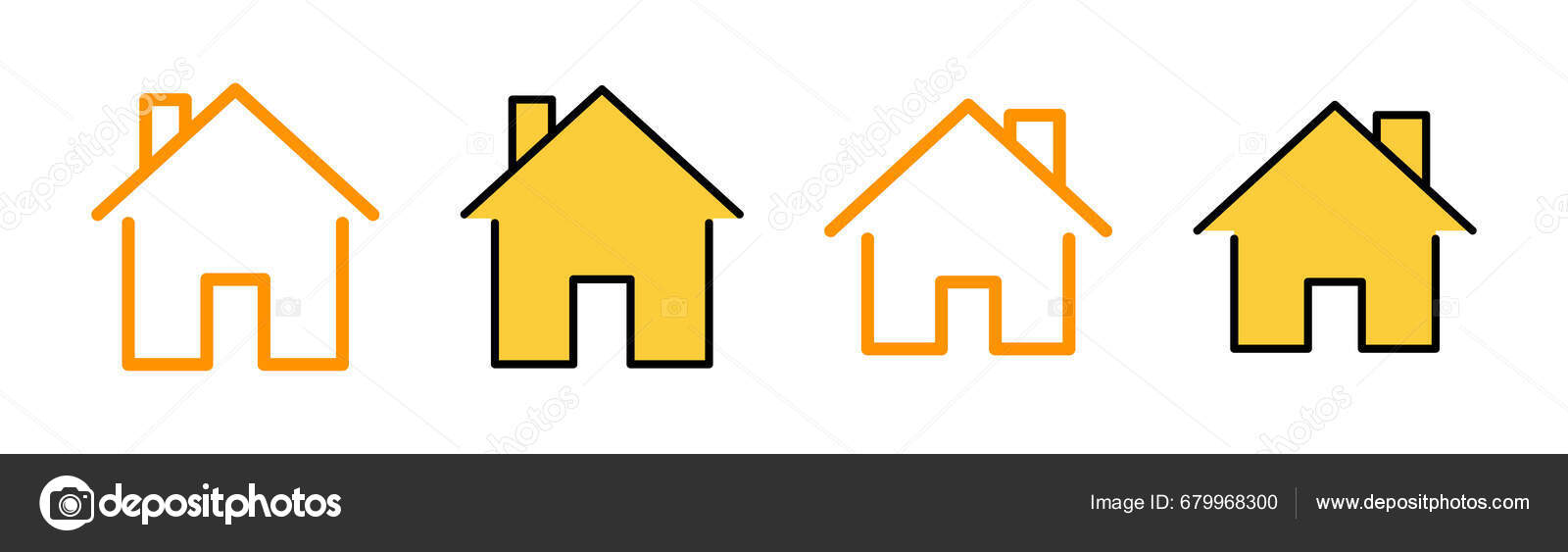 House Icon Set Web Mobile App Home Sign Symbol Stock Vector by ...