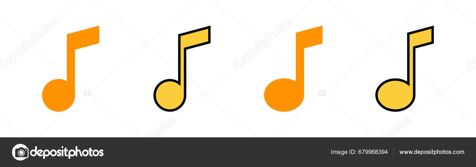 Music Icon Set Web Mobile App Note Music Sign Symbol Stock Vector by ...