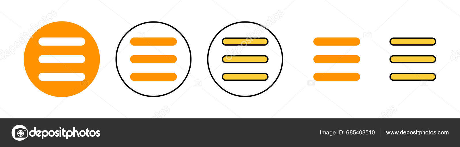 Menu Icon Set Web Mobile App Web Menu Sign Symbol Stock Vector by ...