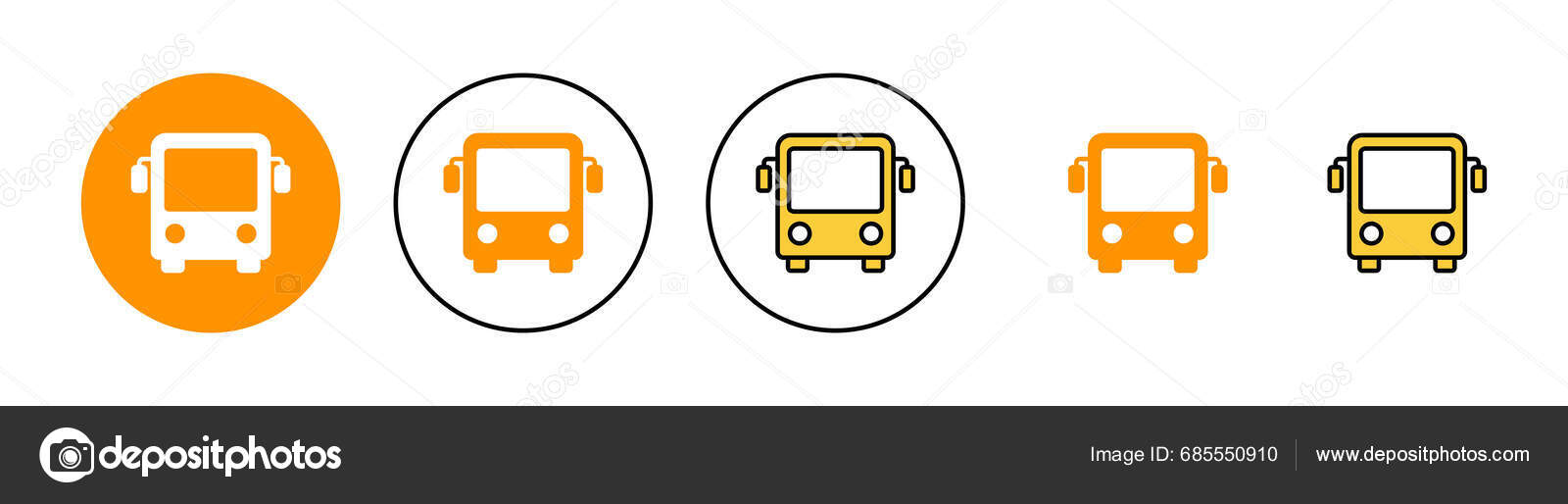 Bus Icon Set Web Mobile App Bus Sign Symbol Transport Stock Vector by ...