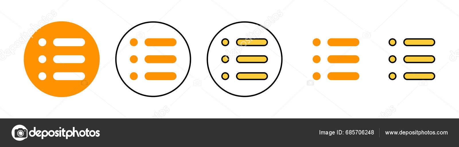 Menu Icon Set Web Mobile App Web Menu Sign Symbol Stock Vector by ...