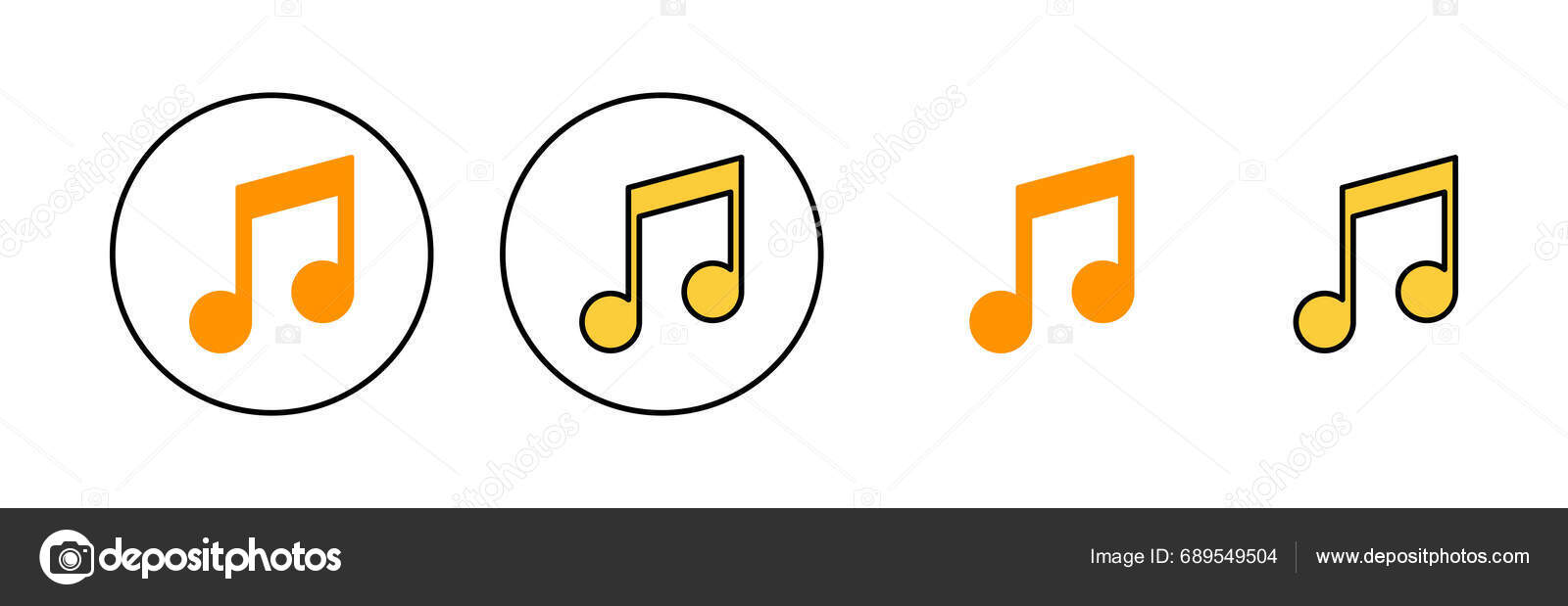 Music Icon Set Web Mobile App Note Music Sign Symbol Stock Vector by ...