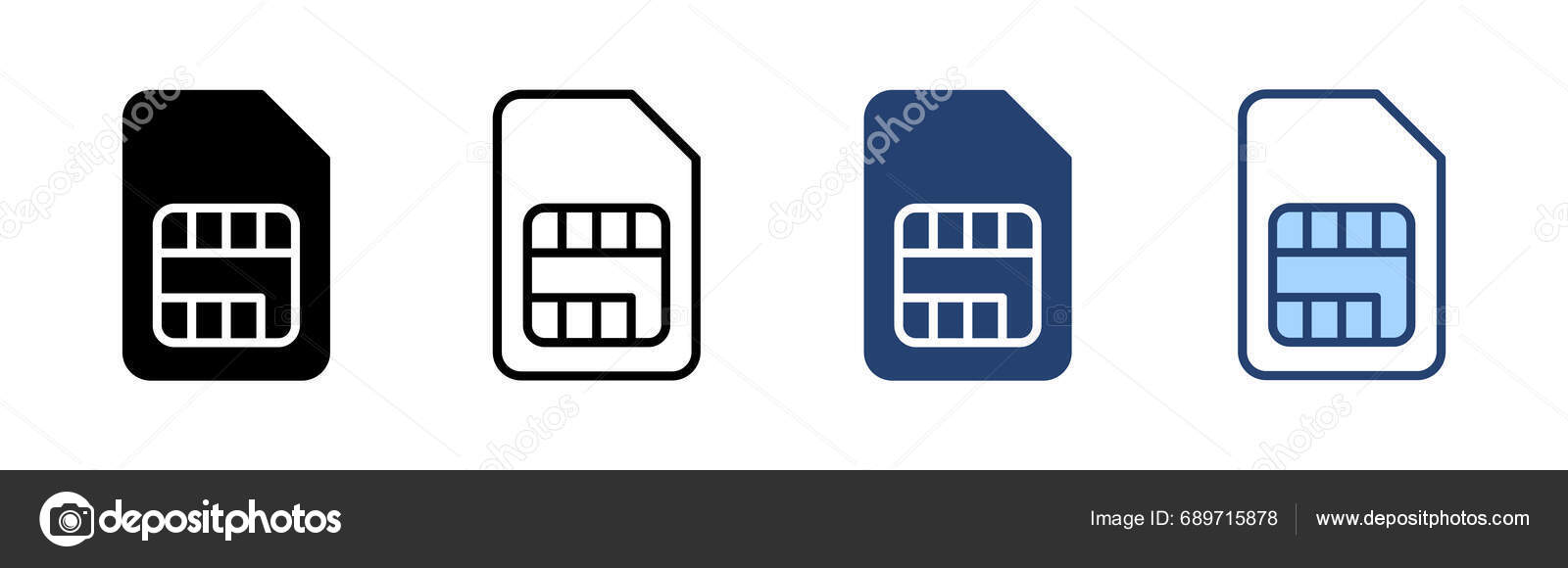 Sim Card Icon Vector Dual Sim Card Sign Symbol Stock Vector by ...