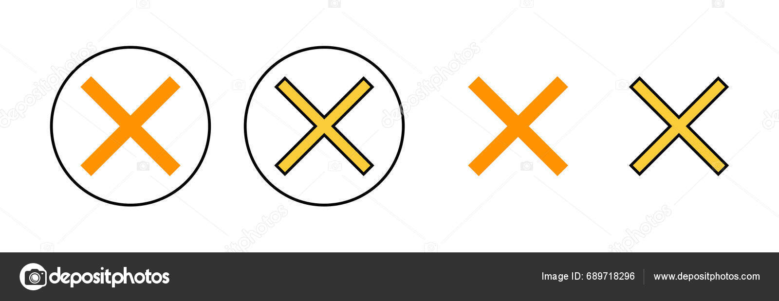 Close Icon Set Web Mobile App Delete Sign Symbol Cross Stock Vector by ...