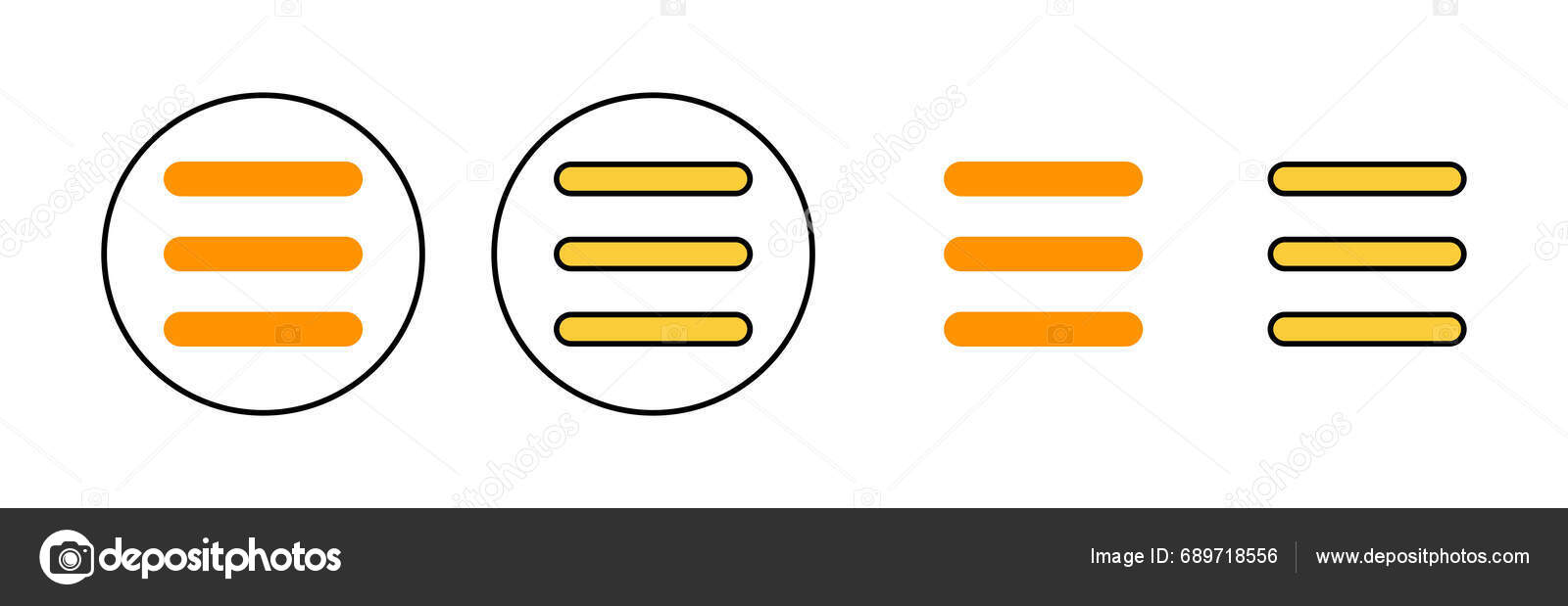 Menu Icon Set Web Mobile App Web Menu Sign Symbol Stock Vector by ...