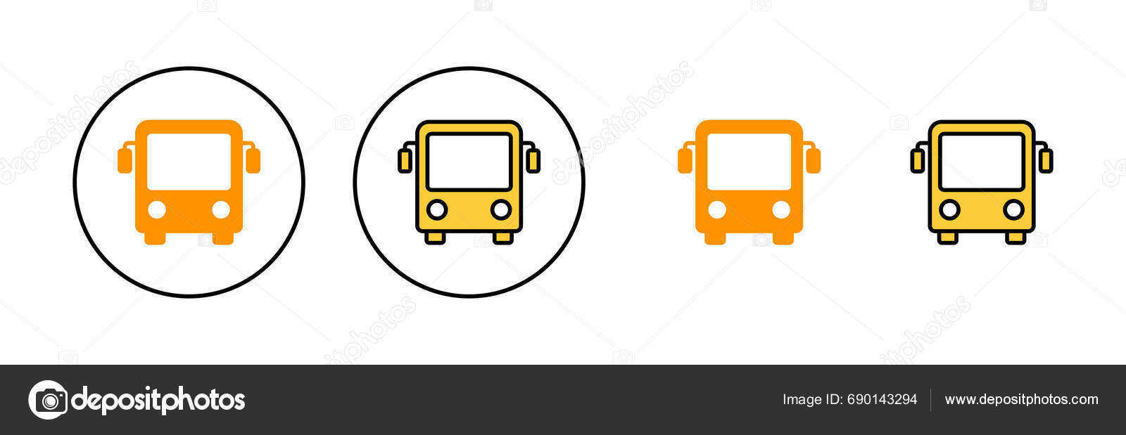 Bus Icon Set Web Mobile App Bus Sign Symbol Transport Stock Vector by ...