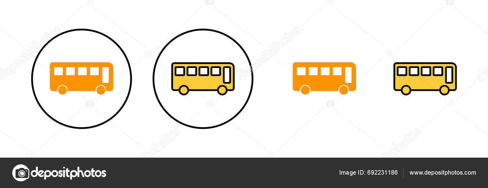 Bus Icon Set Web Mobile App Bus Sign Symbol Transport Stock Vector by ...