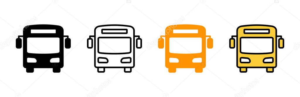 Icono Bus Set Vector Señal Autobús Símbolo Símbolo Transporte Vector de ...