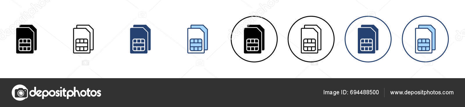 Sim Card Icon Vector Dual Sim Card Sign Symbol Stock Vector by ...