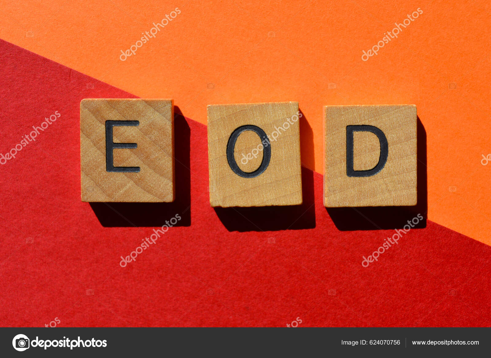Abbreviation End Day Wooden Alphabet Letters Isolated Background Stock ...