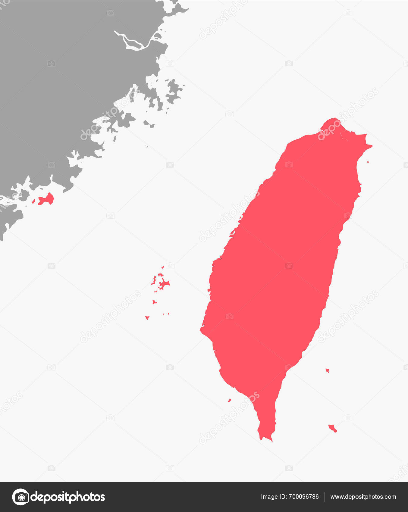 Taiwan Taiwan Strait Map Illustration Stock Vector by ©barks 700096786