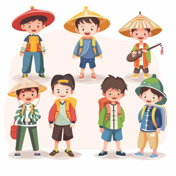 21,288,401 Asian children Vector Images | Depositphotos
