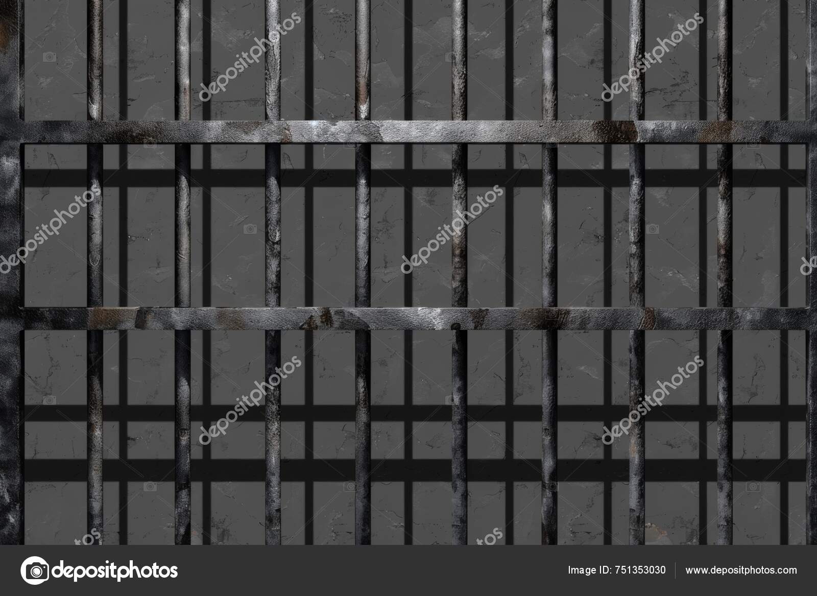 Old Iron Prison Cell Bars Symbolizing Confinement Security Criminal ...