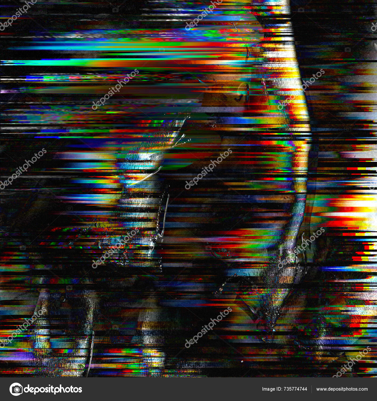 Screen Scan Lines Display Glitch Effect Multicolor — Stock Photo ...