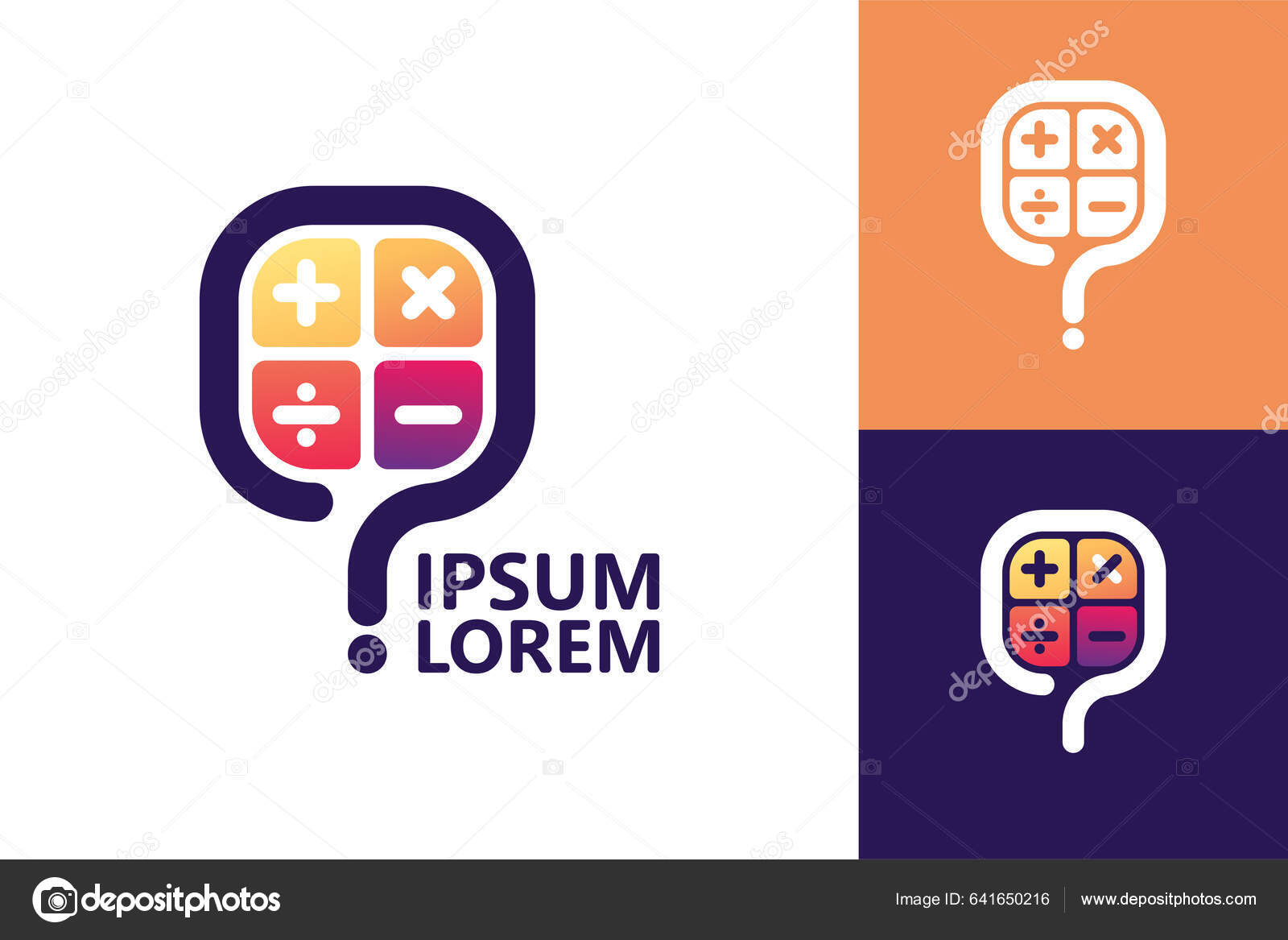 Matemáticas Cuestión Logo Plantilla Diseño Vector Vector de stock por ...