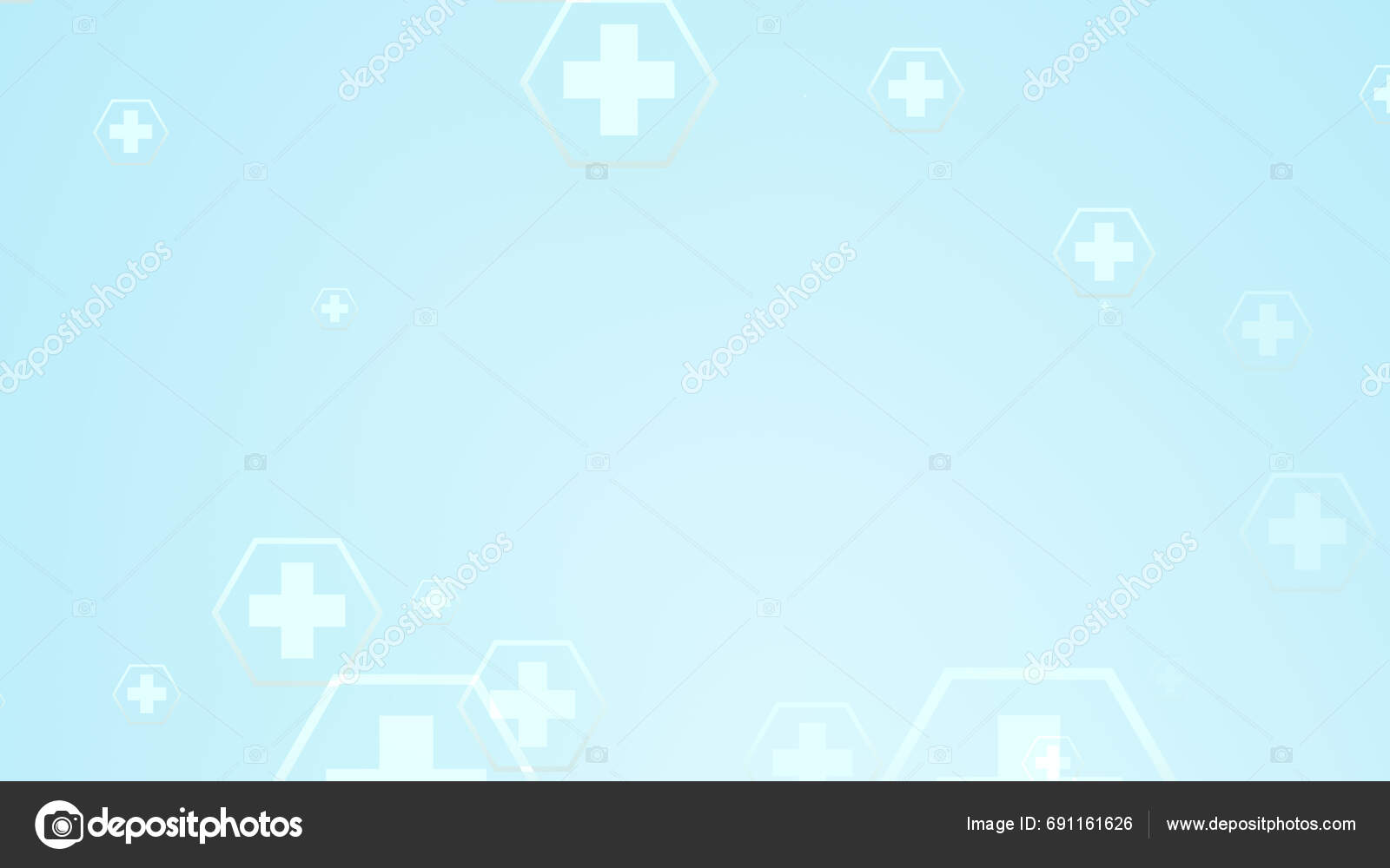 Hexagon Cross Geometric White Pattern Medical Bright Blue Background ...