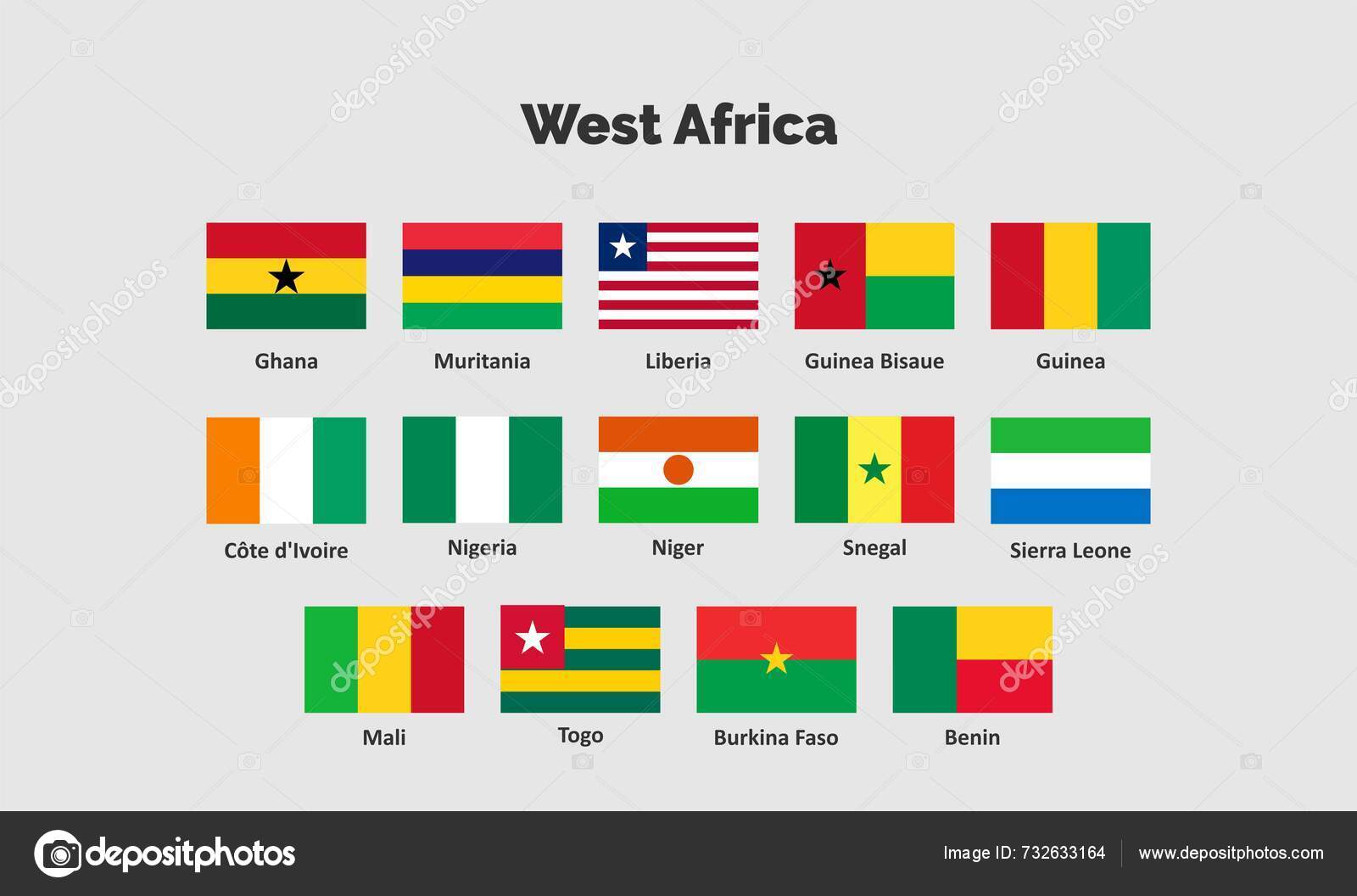 Flags West African Countries Vector Illustration Stock Vector by ...