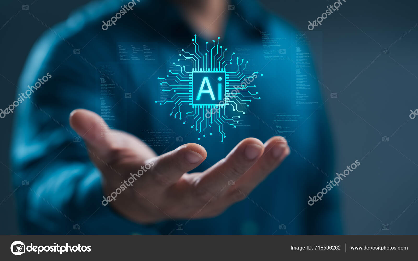 Businessman Using Artificial Intelligence Technology Future Business ...