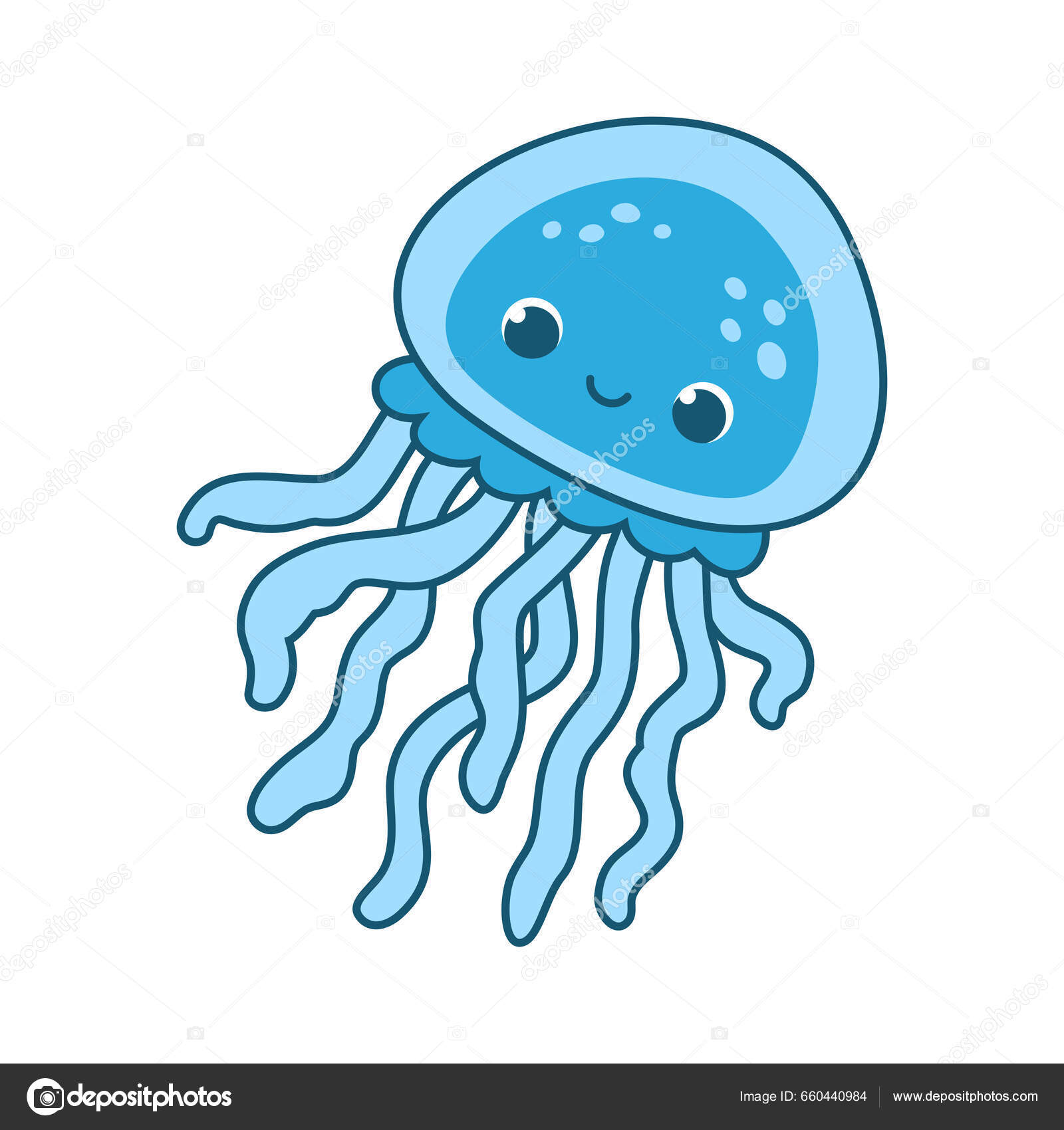 Ubur Ubur Hewan Yang Lucu Vektor Ilustrasi Karakter Kartun Adalah Vektor Stok oleh ©oksana_b ...