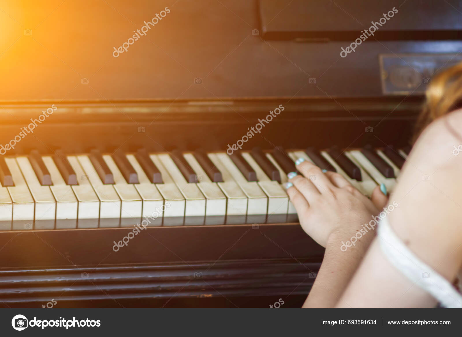 Small Piano Keys Were Placed Floor Piano Keys Young Musicians — Stock ...