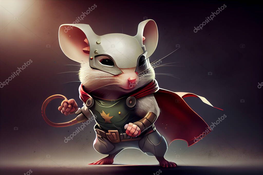 3d illustration of a Superhero Mouse Artwork, Futuristic Art, Concept ...