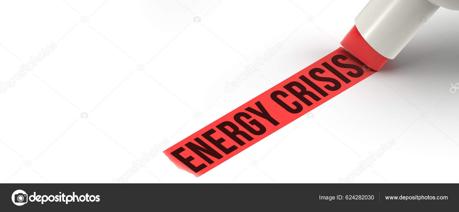 Energy Crisis Text Highlighted Underline Red Ink Marker Pen Drawing ...