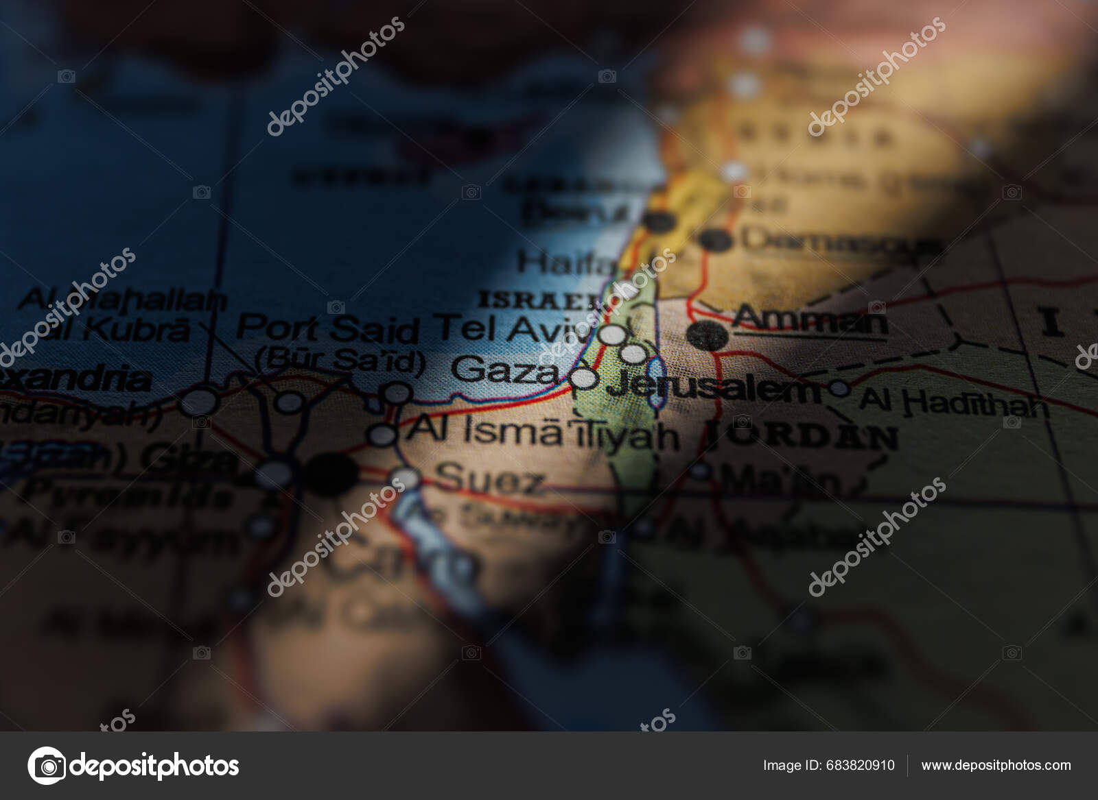 Gaza Map Israel Palestine Geopolitical Map Gaza Strip West Bank – Stock ...