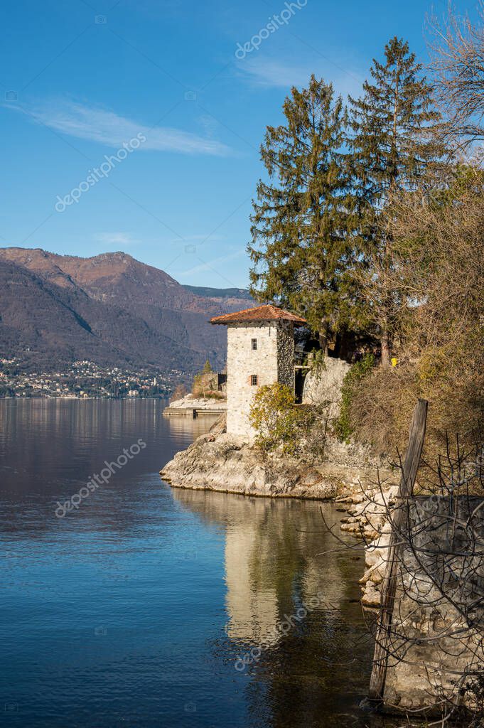 Castelveccana, Italy- 12-27-2022: Red brick chimneys and abandoned ...