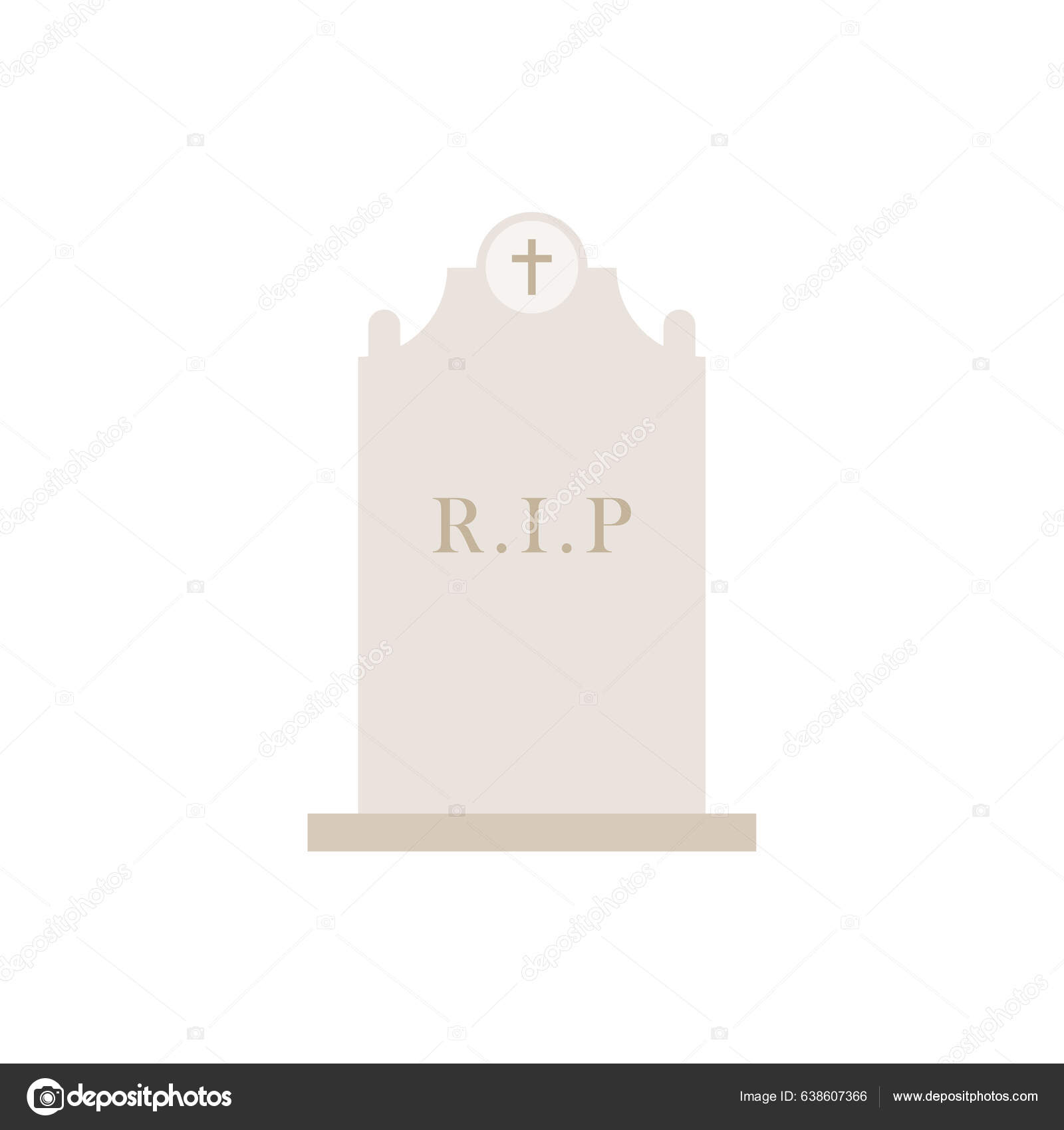 Ancient Headstone Flat Design Vector Illustration Vector Flat Style ...